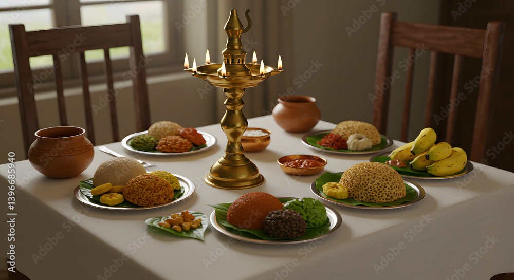 Sinhala and Tamil New Year Food Table ( Avurudu Kema mesaya) with ...