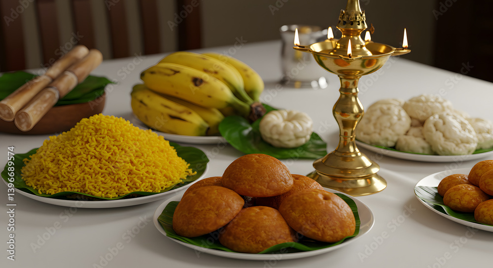 Sinhala and Tamil New Year Food Table ( Avurudu Kema mesaya) with ...