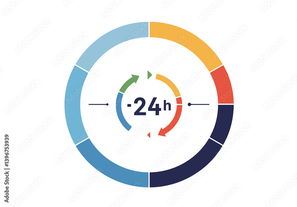 Circadian Rhythm Illustration. Shows a colorful circular diagram ...