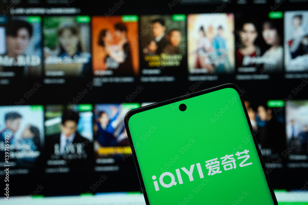 Foto de Stock Dhaka, Bangladesh - 17 March 2025: The logo of the iqiyi ...