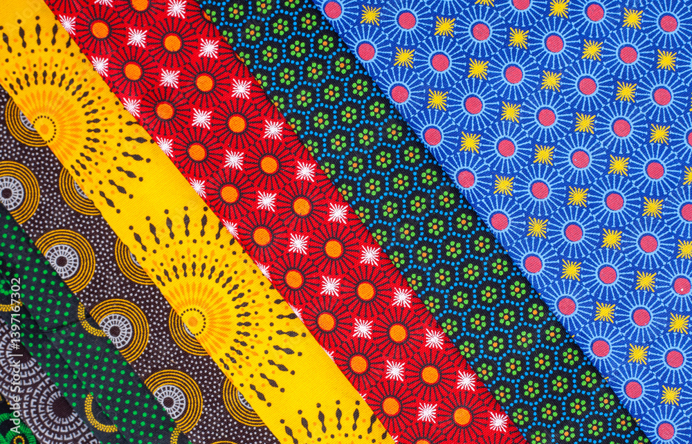 Foto de Stock Shwe Shwe, an iconic printed cotton fabric from South ...