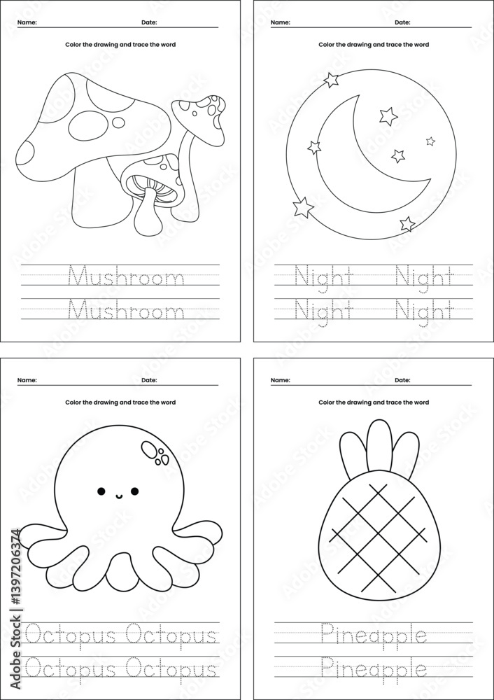 Стоковое векторное изображение «Printable worksheet for kids to color ...