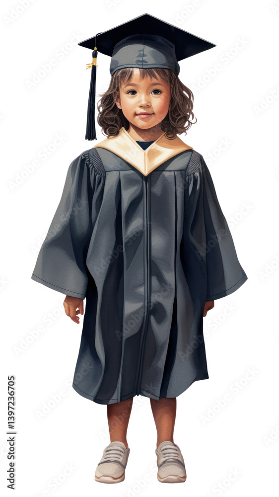 PNG Kid wearing graduation gown student child Stock Illustration ...