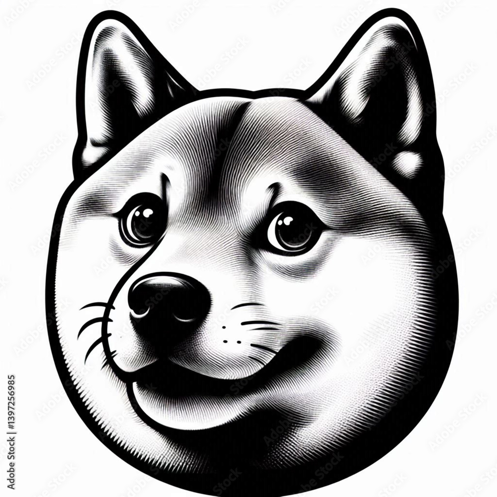image, animal, painting, illustration, vector of dog's head which is ...