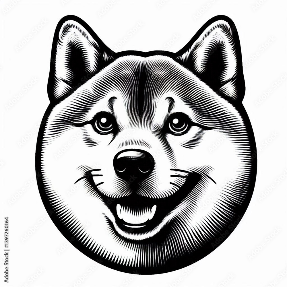 image, animal, painting, illustration, vector of dog's head which is ...