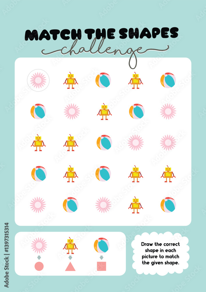 Fun printable worksheet for kids to draw shapes by following directions ...