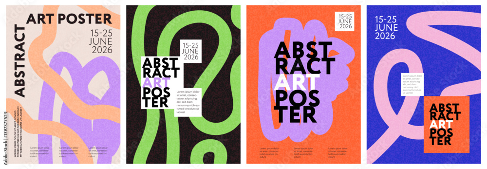 Creative concept of posters or covers with modern abstract design with ...