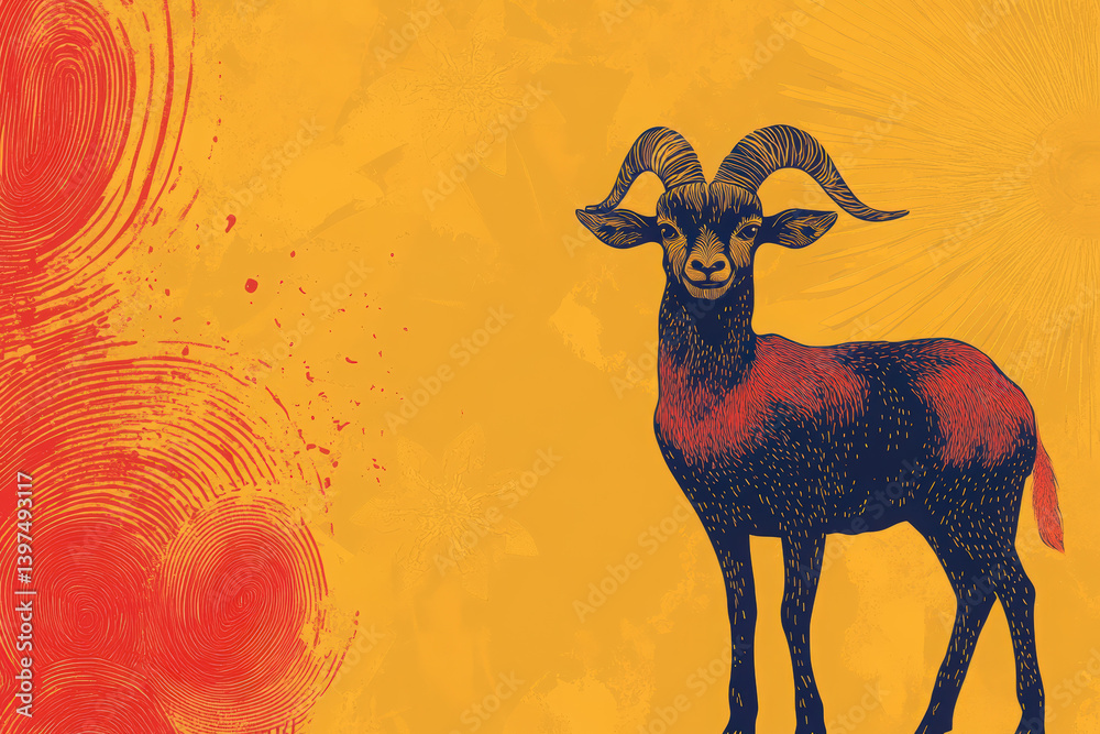 Ilustrace Eid Al Adha Ram Illustration. An artistic illustration ...