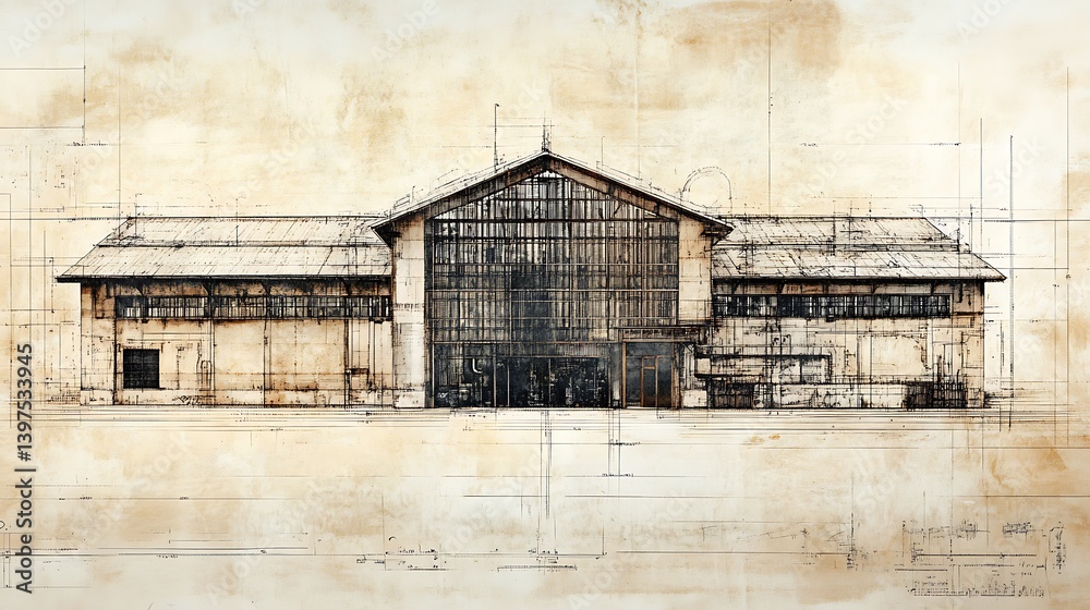 Blueprint showing home front elevation and dimensions high resolution ...