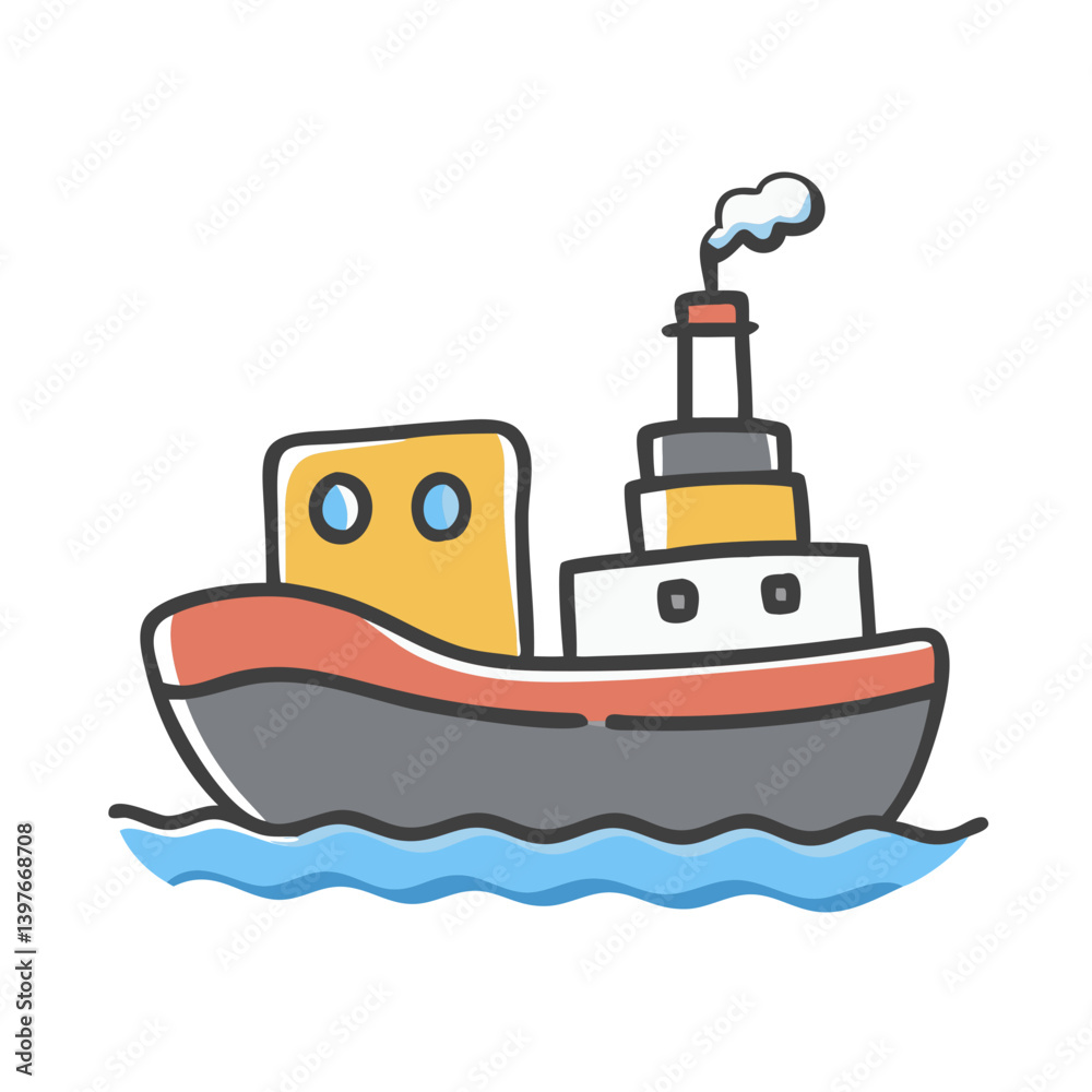 tugboat icon, tugboat vector illustration-simple illustration of ...