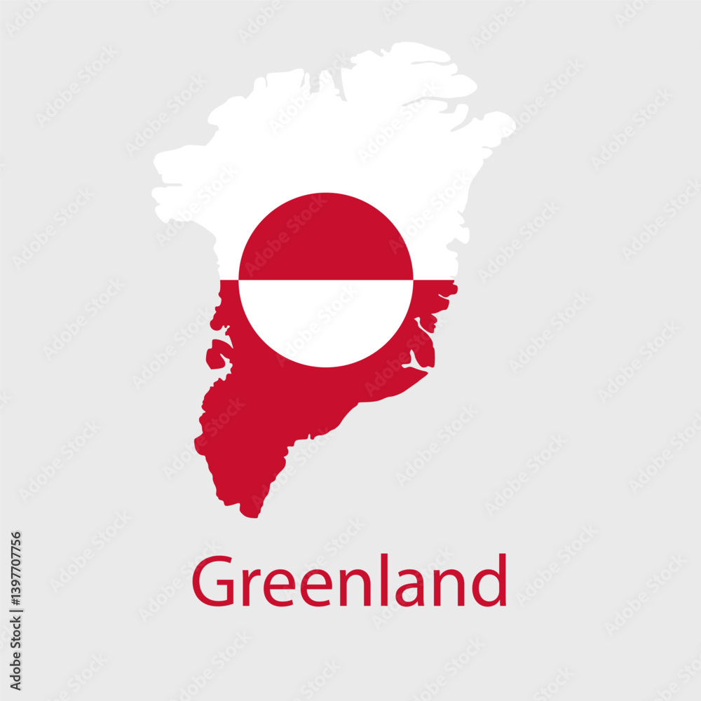 Greenland Map icon. Official vector Greenland map isolated on white in ...