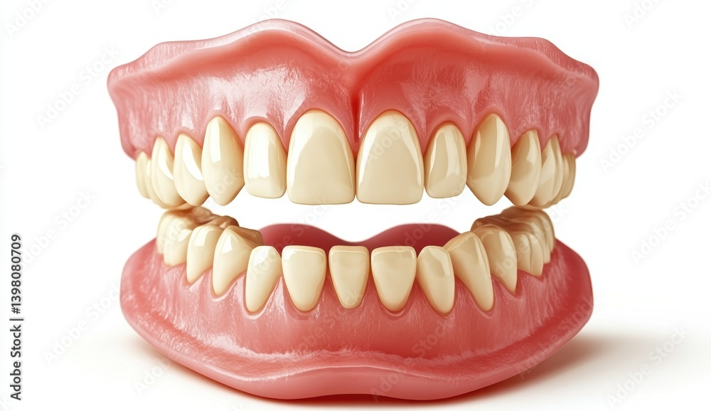 Realistic Denture Closeup: A meticulously crafted denture set ...