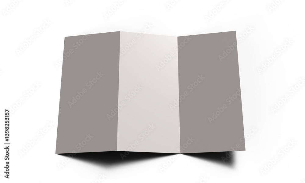 Leaflet white color mockup empty blank booklet paper template design ...