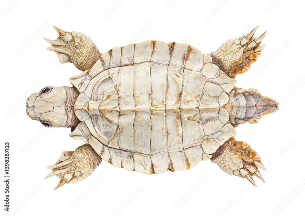 Observing a rare turtle species nature reserve wildlife top view ...