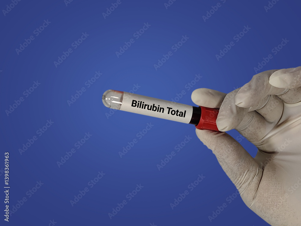 Doctor hold blood sample for Bilirubin Total test with laboratory ...