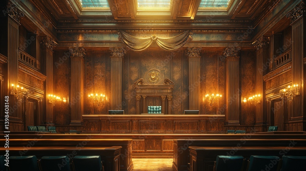 Grand Courtroom: A Luxurious and Imposing Judicial Chamber Stock ...