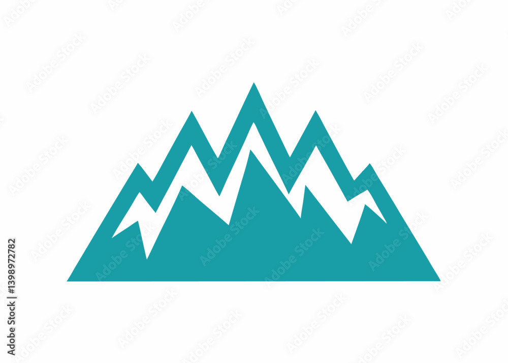 Mountain Icon: An abstract representation of a mountain range ...