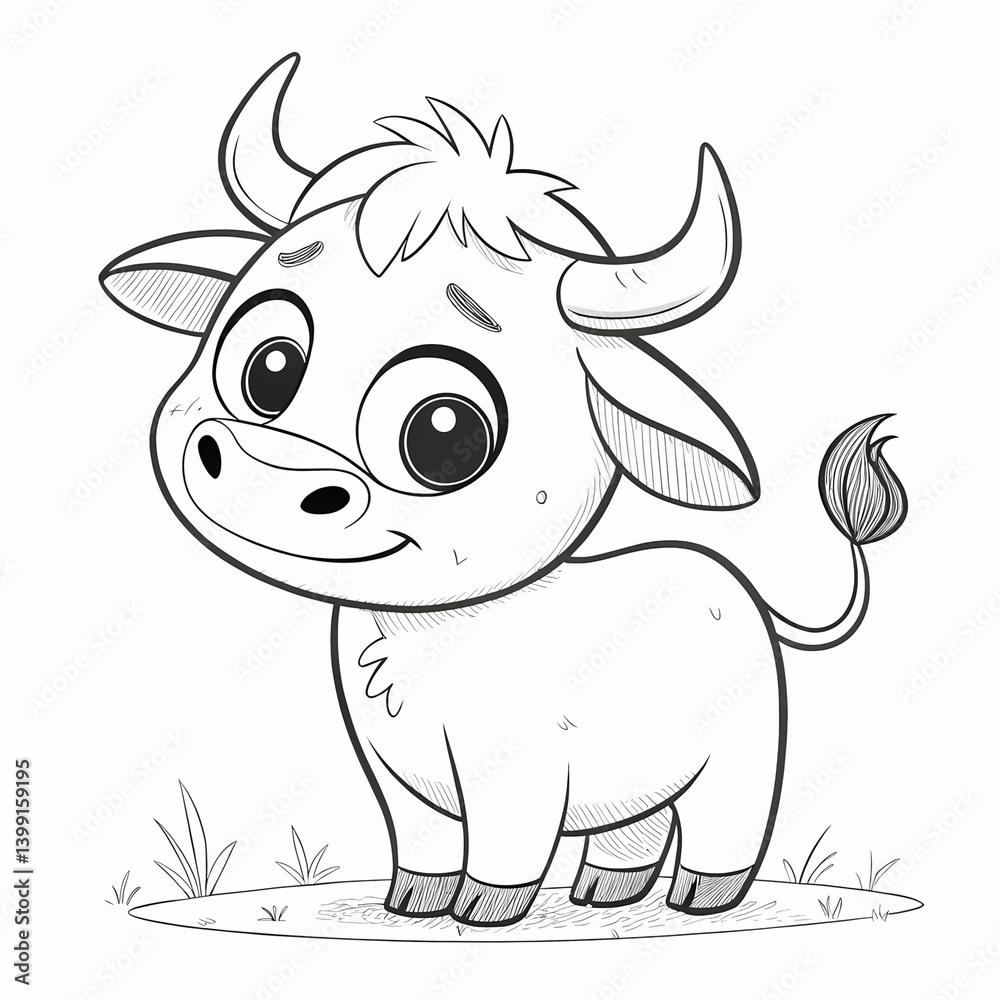 Printable coloring page with a cute cartoon cow. Perfect for kids to ...