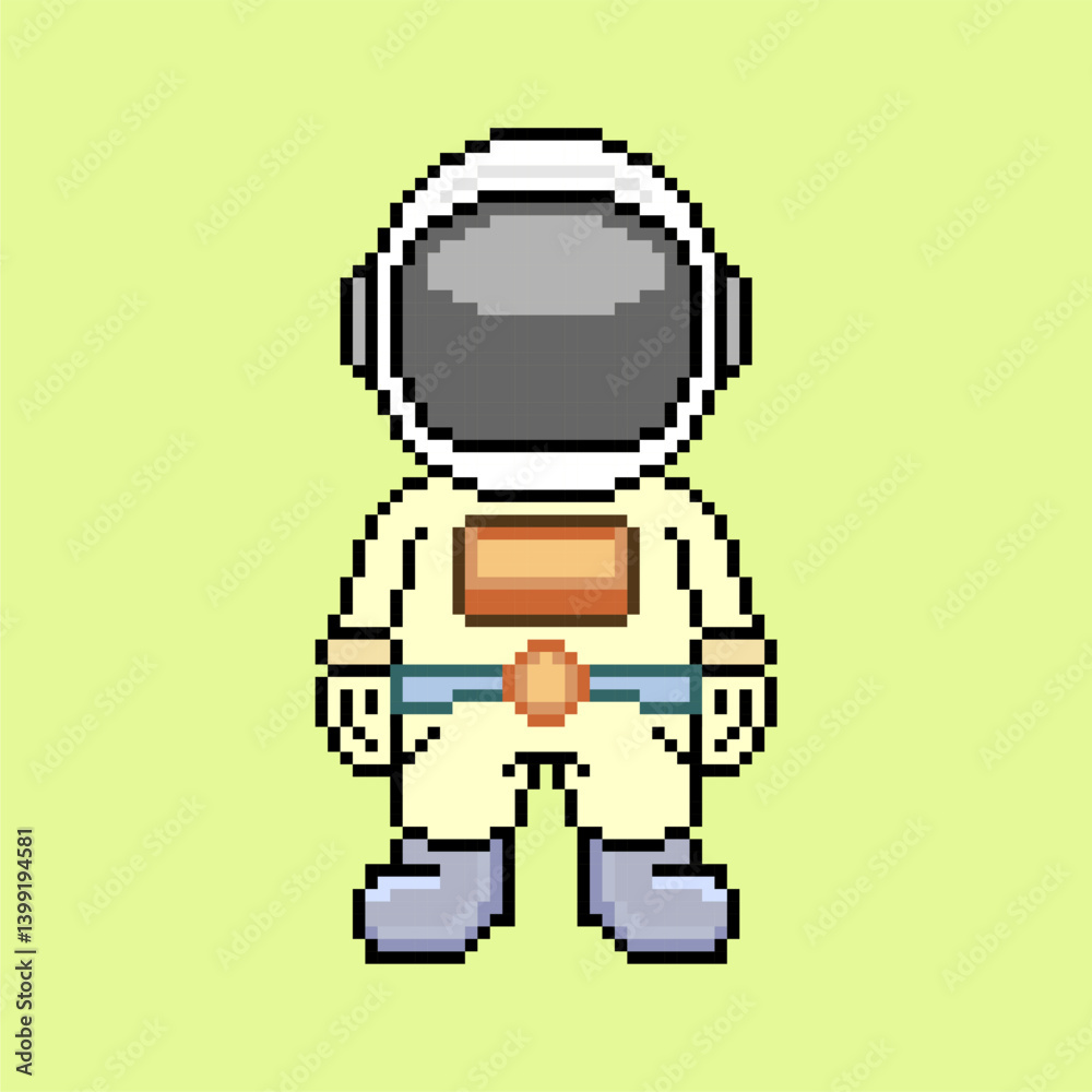 Pixel art of astronaut. Pixelated astronaut comic character. Stock ...