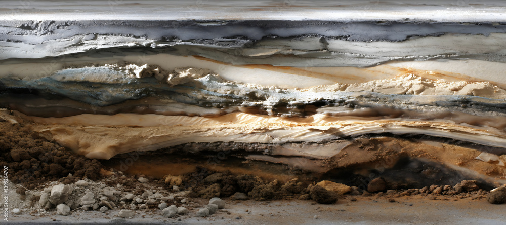 Earth Geology Soil Layer Strata Sediment Horizon Profile Cross-Section ...