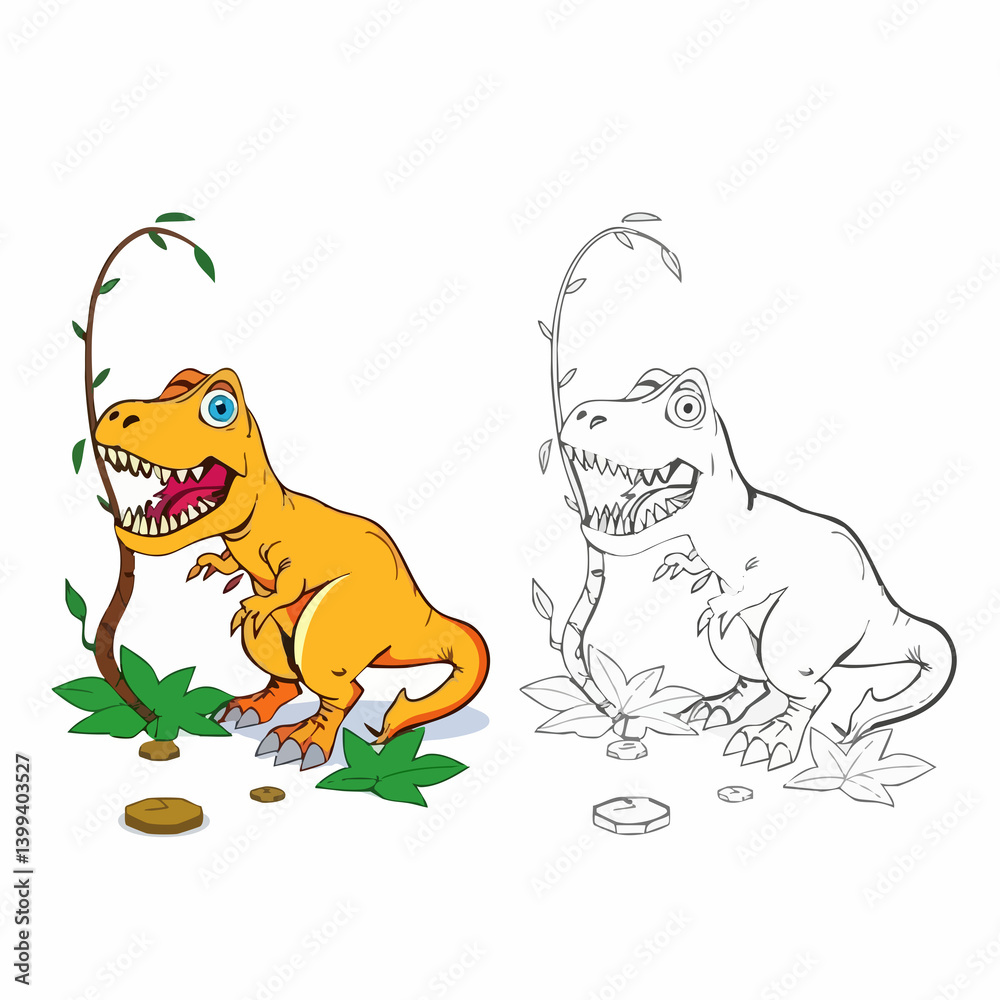 Exciting dinosaur coloring page featuring a roaring Tyrannosaurus Rex ...