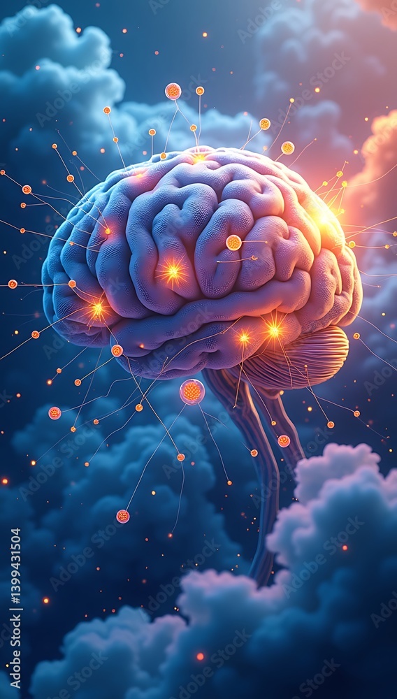 "Abstract medical illustration of the immune system's effect on the ...