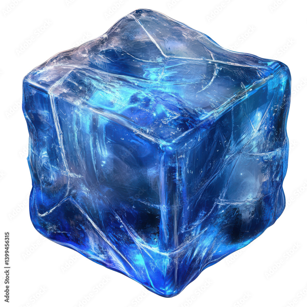 blue ice cube icon, transparent background Stock Illustration | Adobe Stock