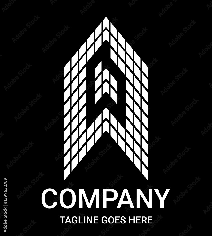 Racing monogram "D" logo. Logo formed by square arrangement. Uppercase ...