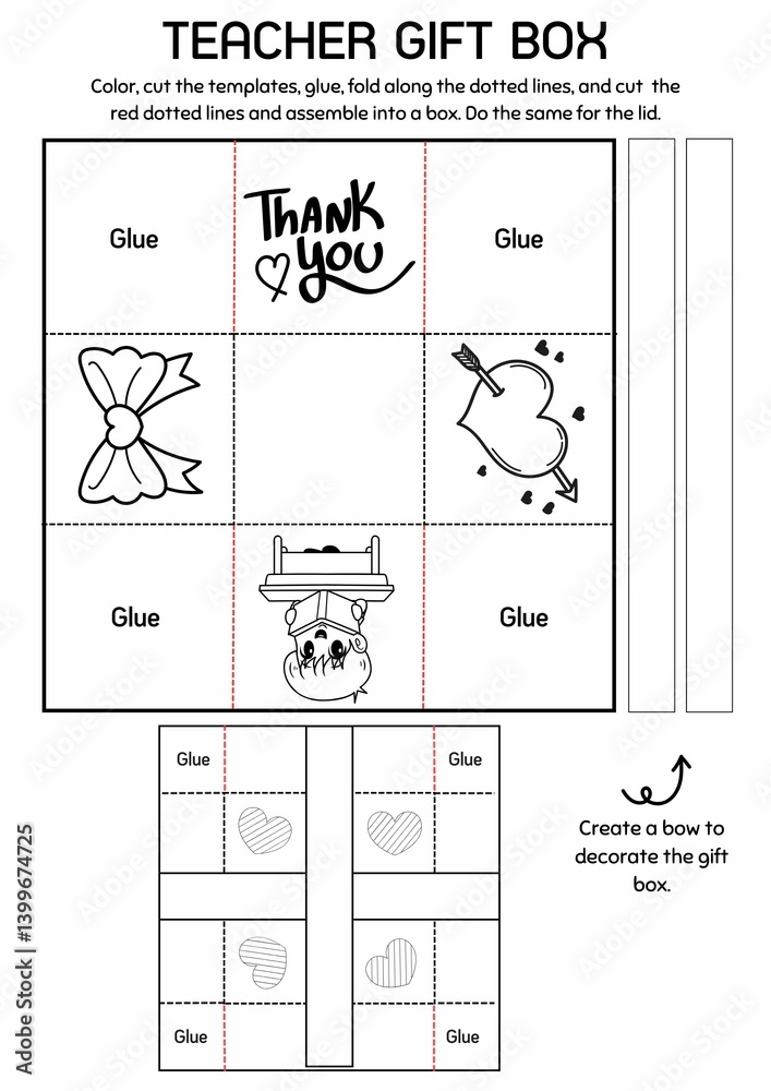 Kids can create a thoughtful teacher gift with this printable gift box ...