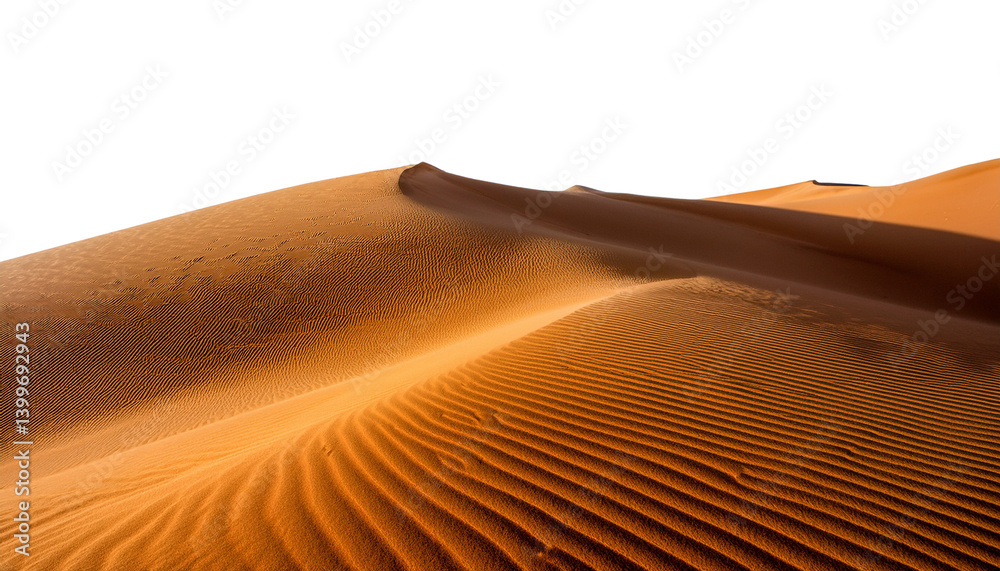 Single desert dune with wind patterns, realistic sand textureisolated ...