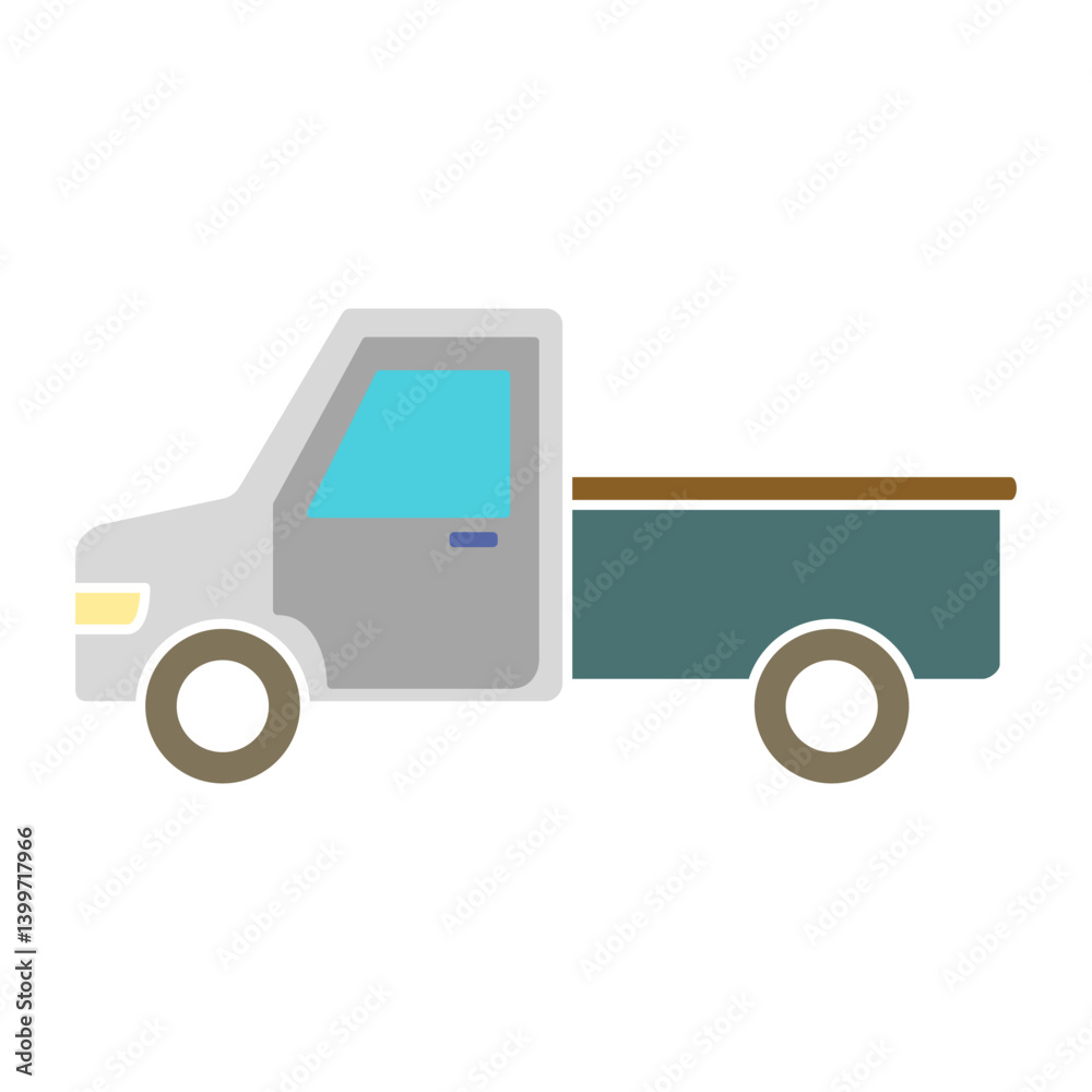 pickup truck icon, simple flat style, illustration, logo sign symbol ...