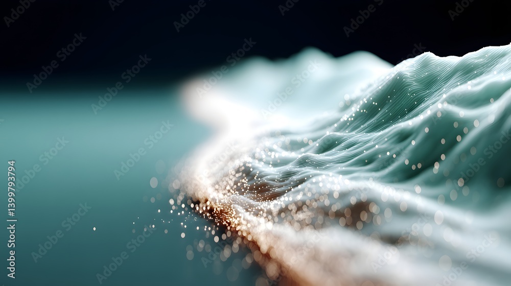 Tokenization process visualized as flowing digital particles, large ...