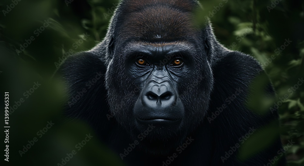 Gorilla's Gaze: Jungle Majesty AI Generated Stock Photo | Adobe Stock