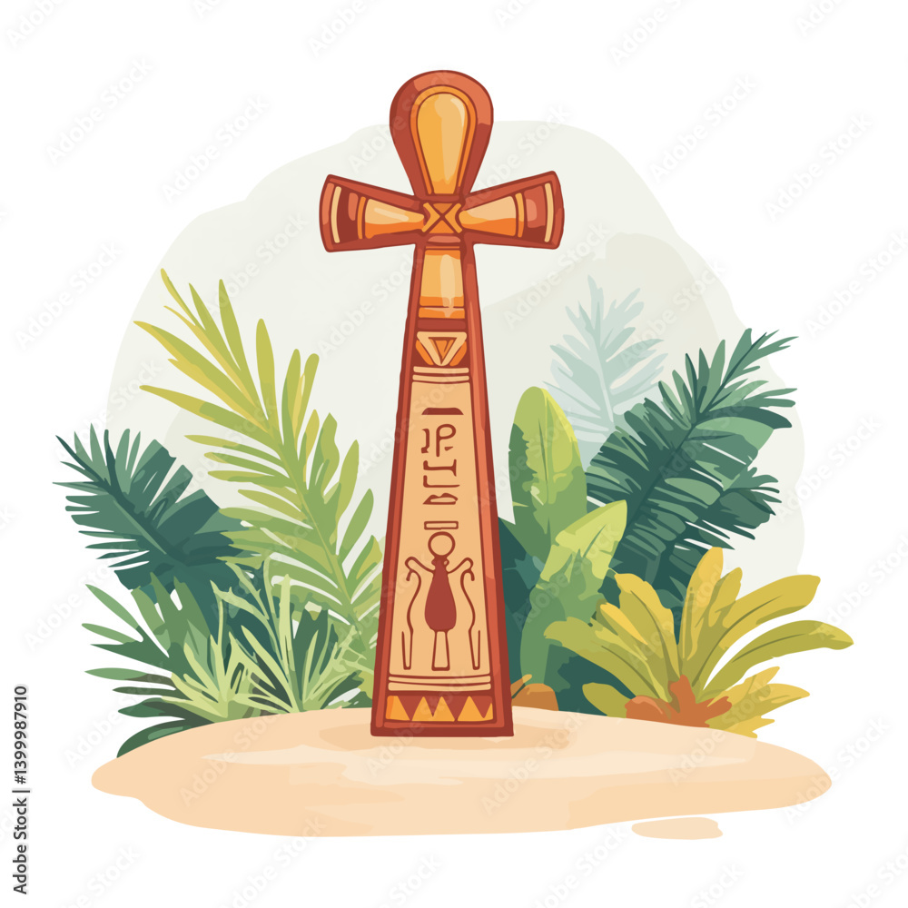 Coptic cross Ankh. Ancient Egyptian religious symbol. The key of life ...