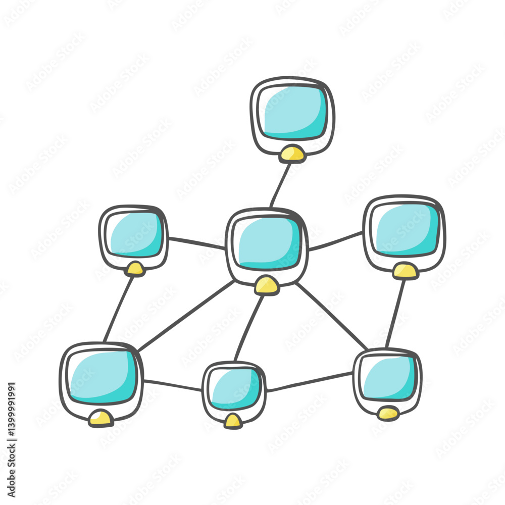 network topology icon, network topology vector illustration-simple illustration of network ...