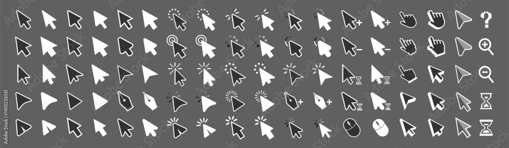 Vector de Stock Computer mouse click cursor isolated on transparent ...