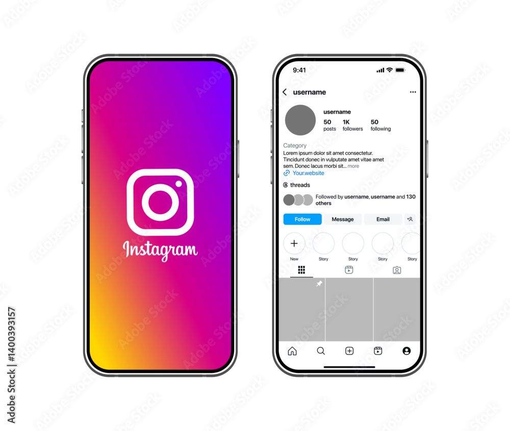 Instagram new grid size template update 2025 – Instagram social network ...
