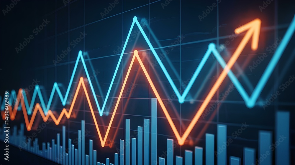 Upward Financial Graph with Bar Chart and Arrow – AI Generated Stock ...
