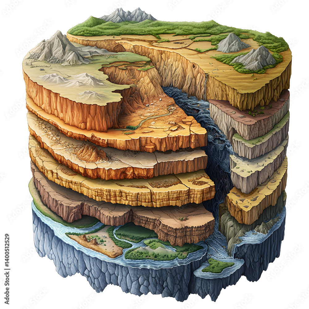 Dynamic Tapestry: A Cross-sectional View of Earth's Crust Revealing ...