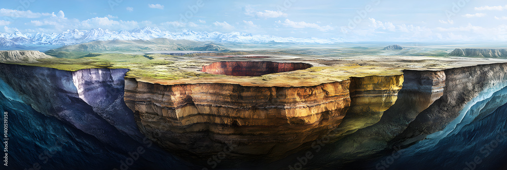 Dynamic Tapestry: A Cross-sectional View of Earth's Crust Revealing ...