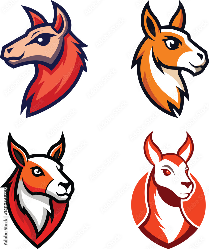 Guanaco head mascot logo design vector Stock Vector | Adobe Stock