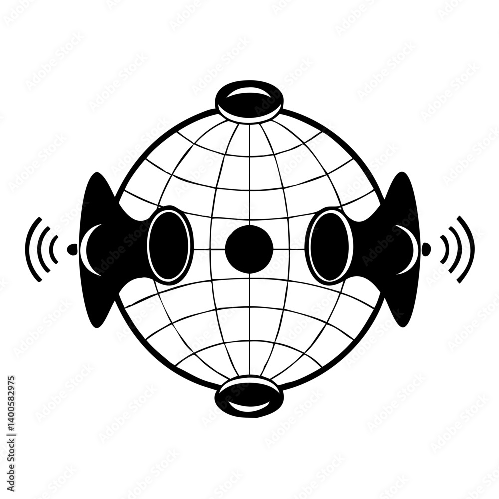 spatial audio icon, spatial audio silhouette vector illustration-simple ...