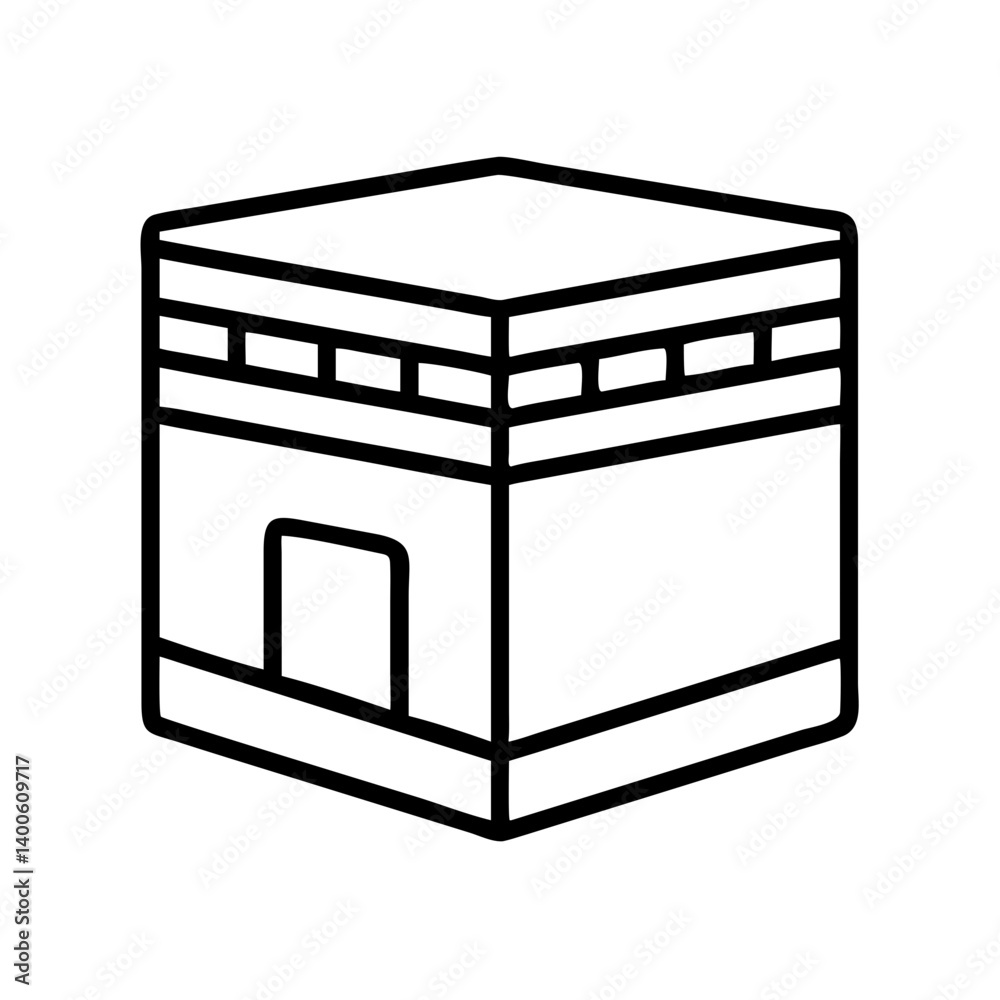 Kaaba mecca drawing vector, islamic pilgrimage, hajj mabrour, eid al ...
