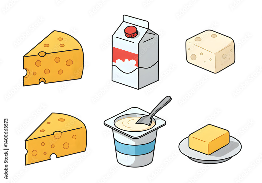 Create Dairy Products Images with Transparent Background Stock ...