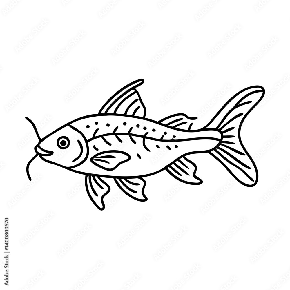 Image vectorielle Stock corydoras catfish icon, corydoras catfish ...