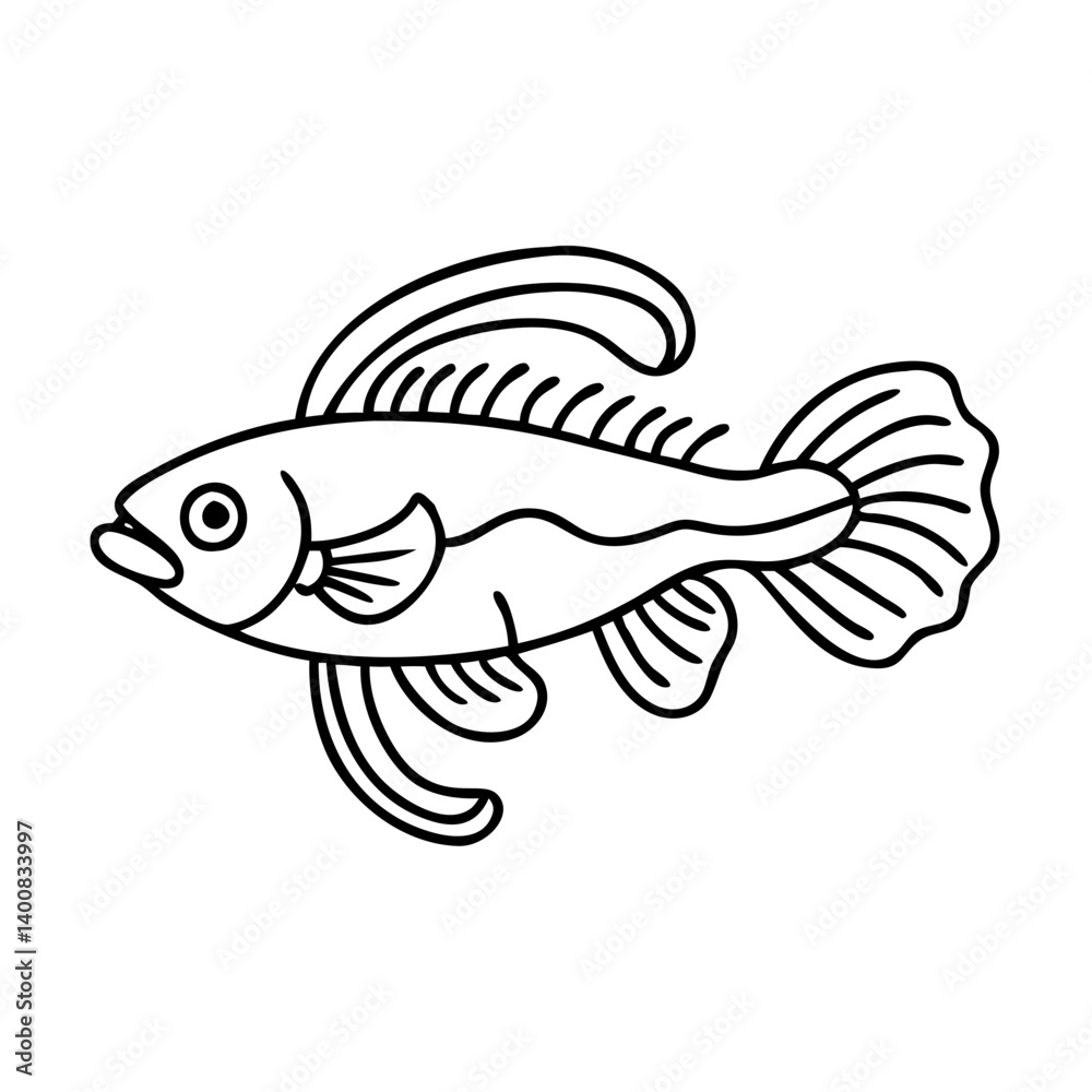 Стоковое векторное изображение «siamese algae eater fish icon, siamese ...