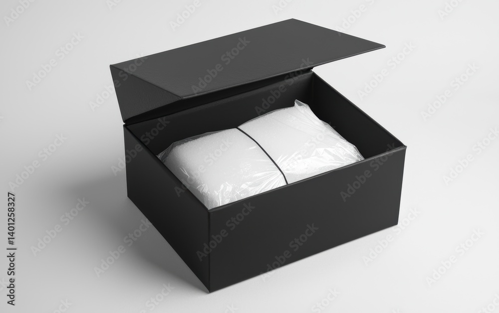 Open insulated shipping box with gel ice packs and smart temperature ...
