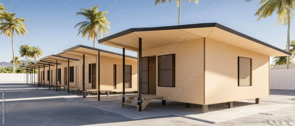 Modular flood-proof school building raised on stilts, using sustainable ...