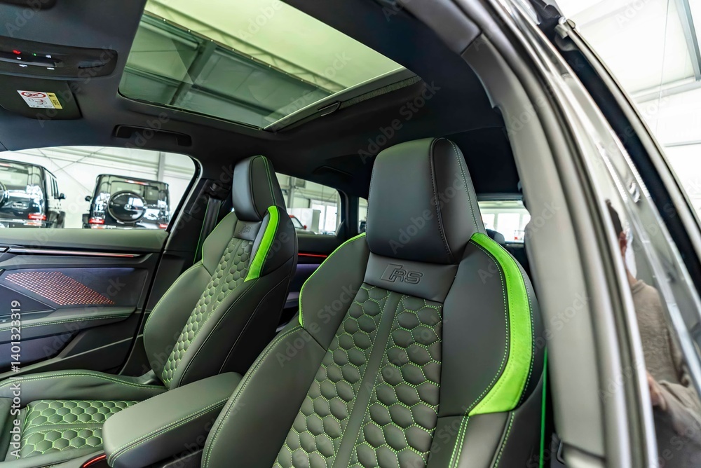 Interior of the New Audi RS3 with Digital Cockpit and Sport Seats in a ...