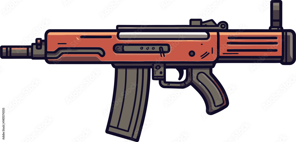 Submachine Gun with Quick-Fire Action and Laser Submachine Gun in ...